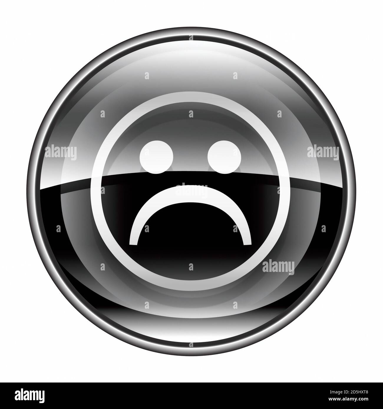 Smiley Face, dissatisfied black, isolated on white background Stock ...