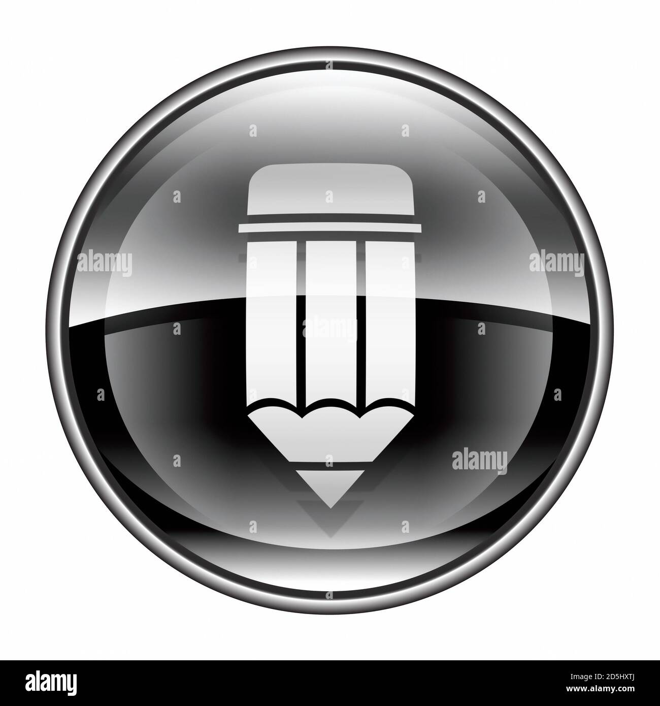 Pencil icon black, isolated on white background Stock Photo - Alamy