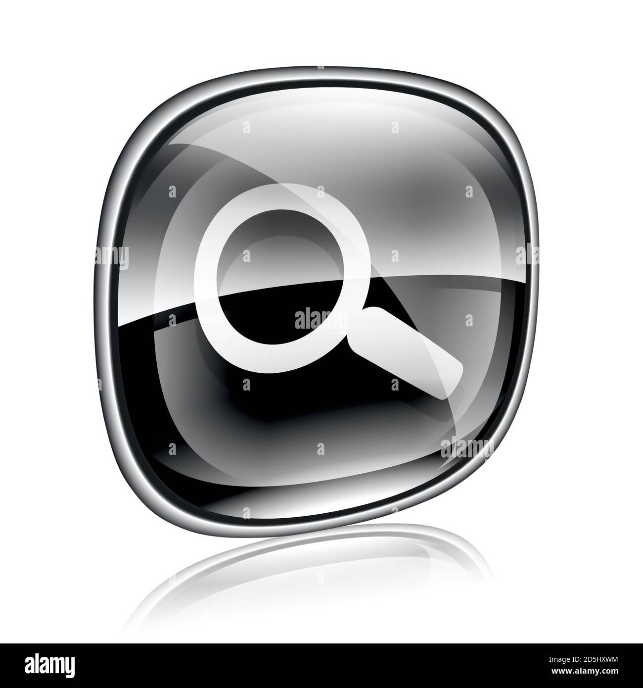 magnifier icon black glass, isolated on white background Stock Photo ...