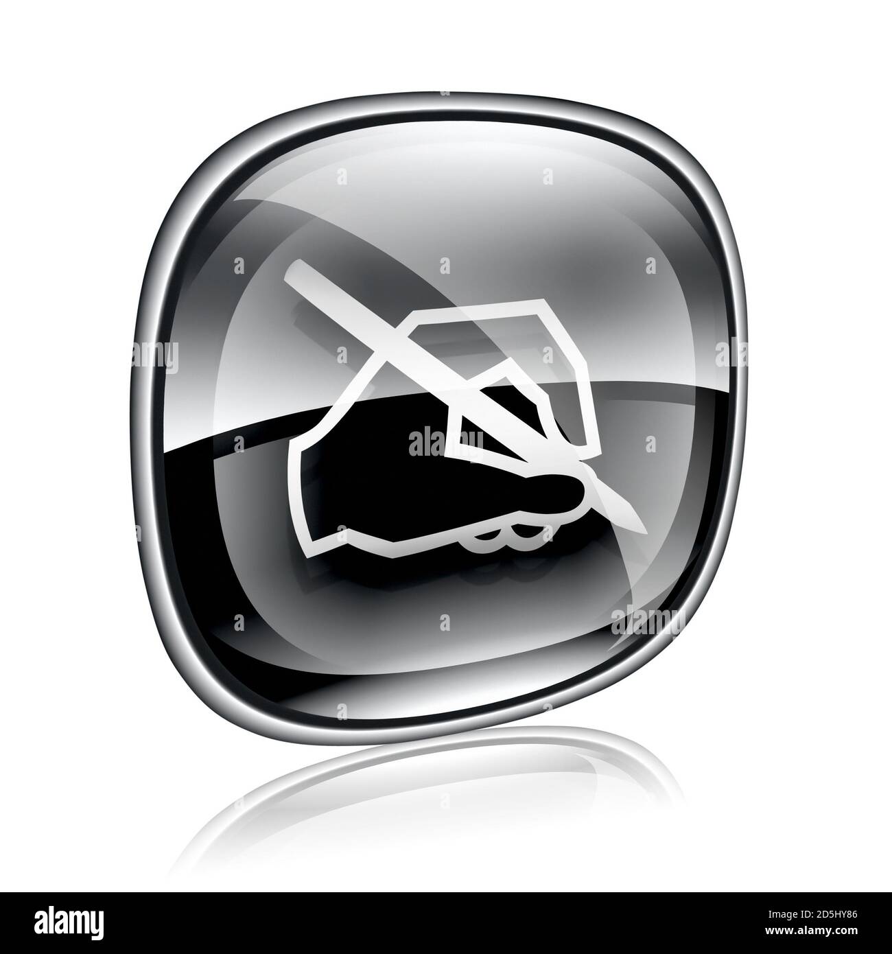 email icon black glass, isolated on white background Stock Photo - Alamy
