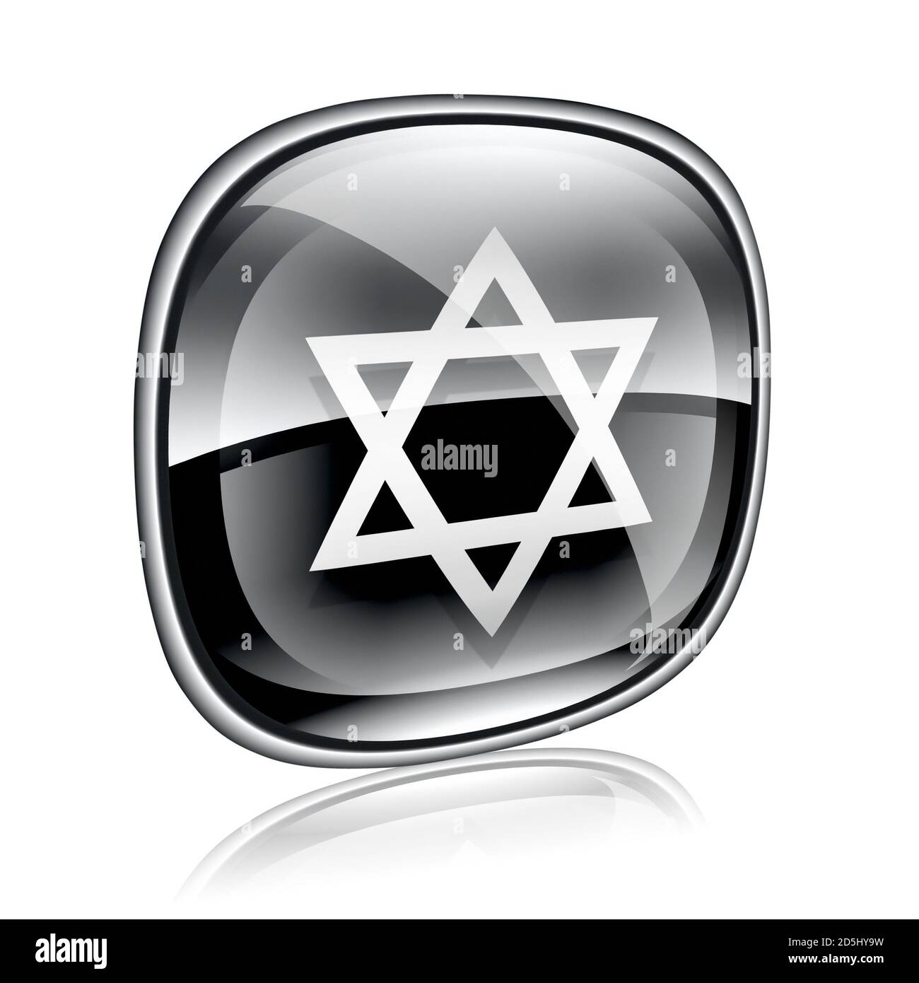 David star icon black glass, isolated on white background Stock Photo ...