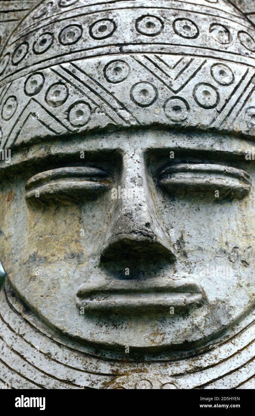 Stone Carving of Face, Bogota, Colombia Stock Photo - Alamy
