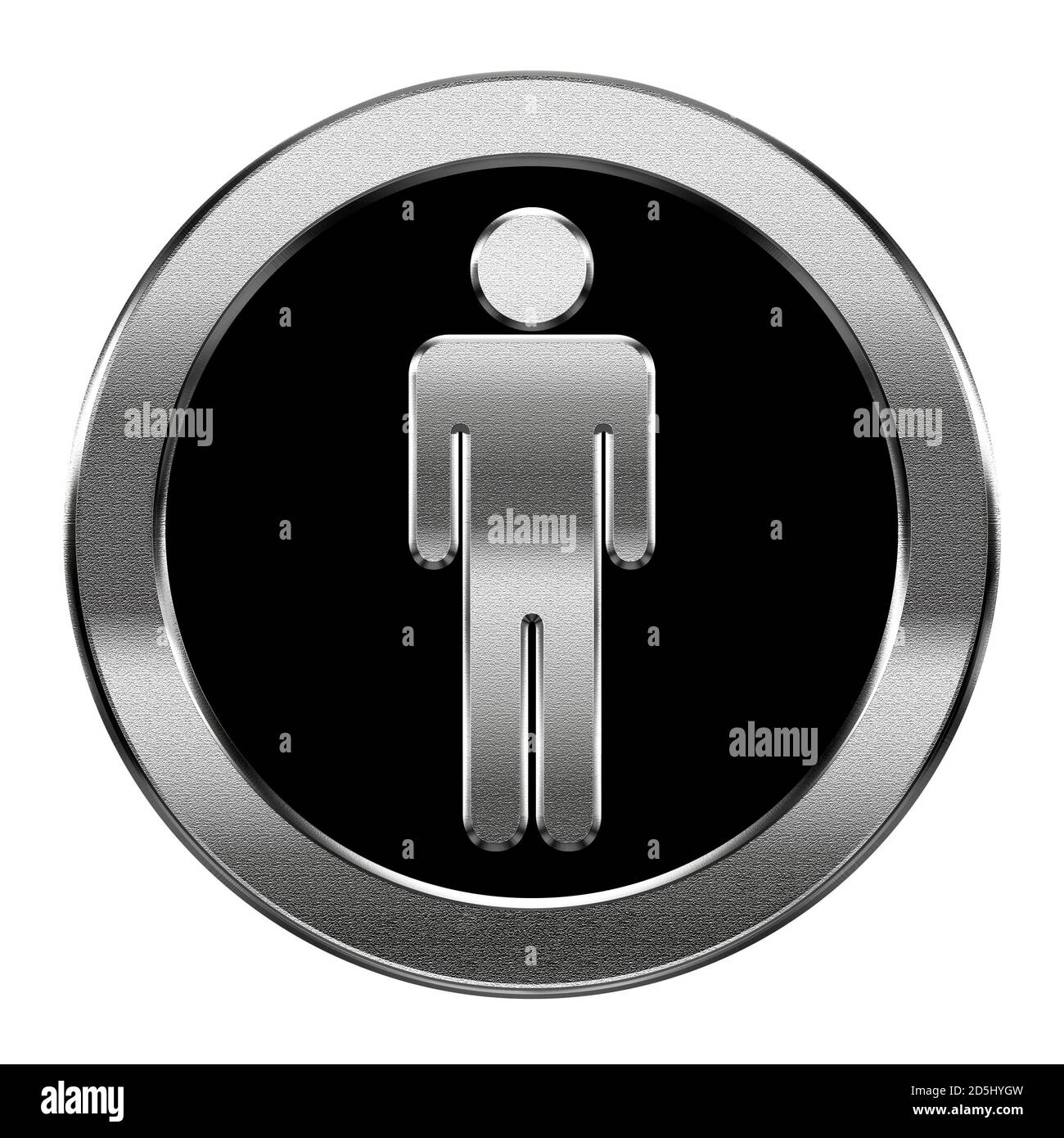 men icon silver, isolated on white background Stock Photo - Alamy