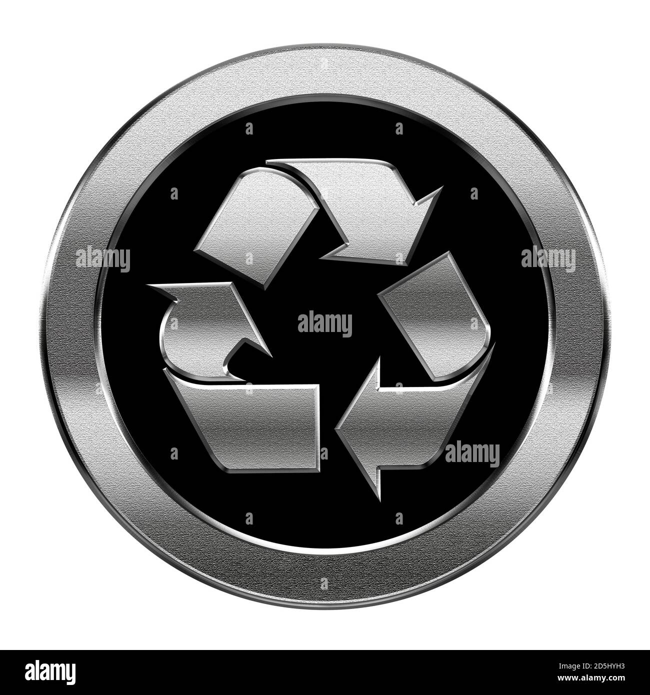 Recycling symbol icon silver, isolated on white background Stock Photo ...