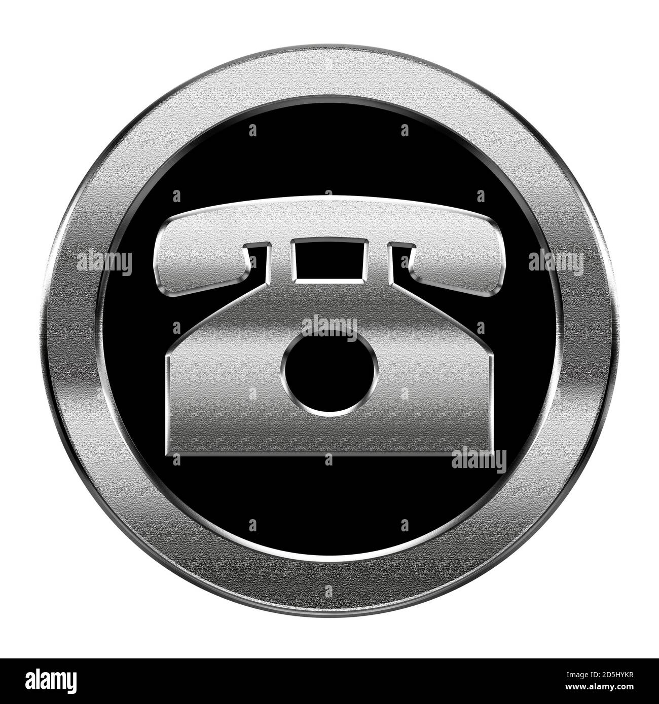 phone icon silver, isolated on white background Stock Photo - Alamy