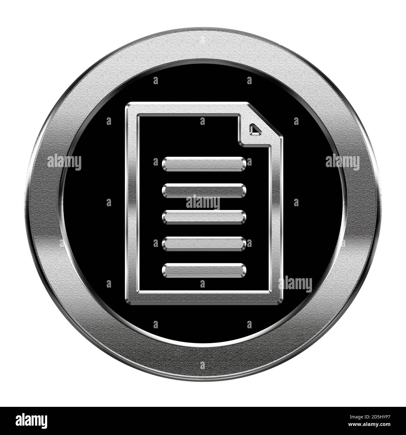 Document icon silver, isolated on white background Stock Photo - Alamy