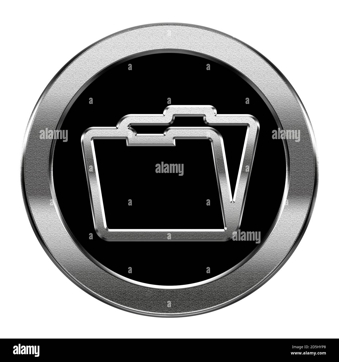 Folder icon silver, isolated on white background Stock Photo - Alamy