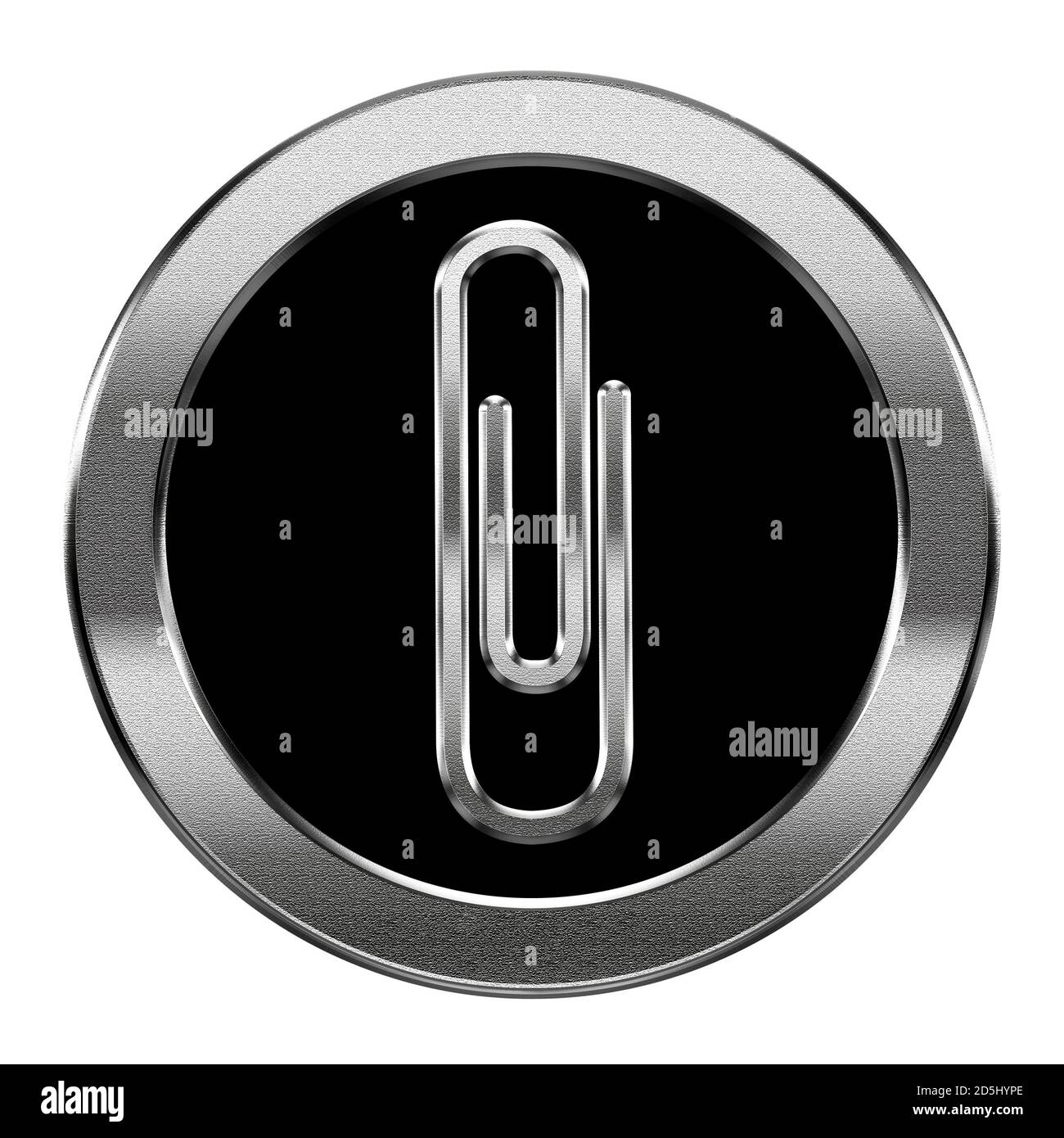 Paperclip icon silver, isolated on white background Stock Photo - Alamy