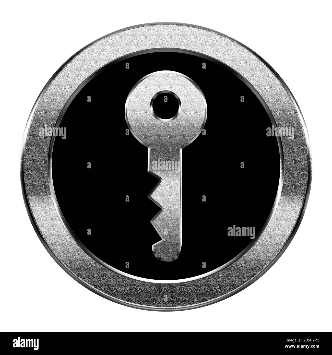 Key icon silver, isolated on white background Stock Photo - Alamy