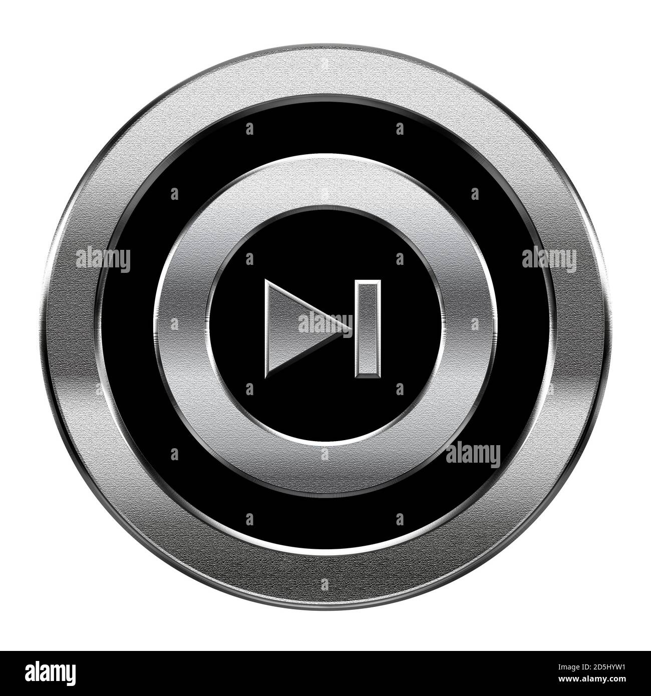 Forward icon silver, isolated on white background Stock Photo - Alamy