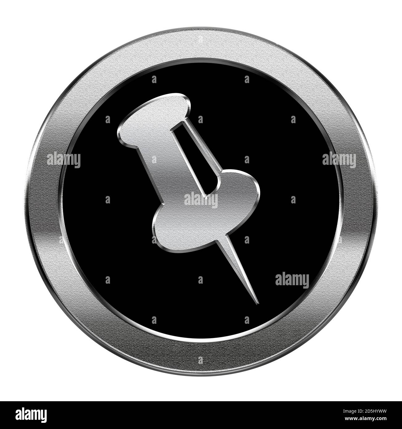 thumbtack icon silver, isolated on white background Stock Photo - Alamy
