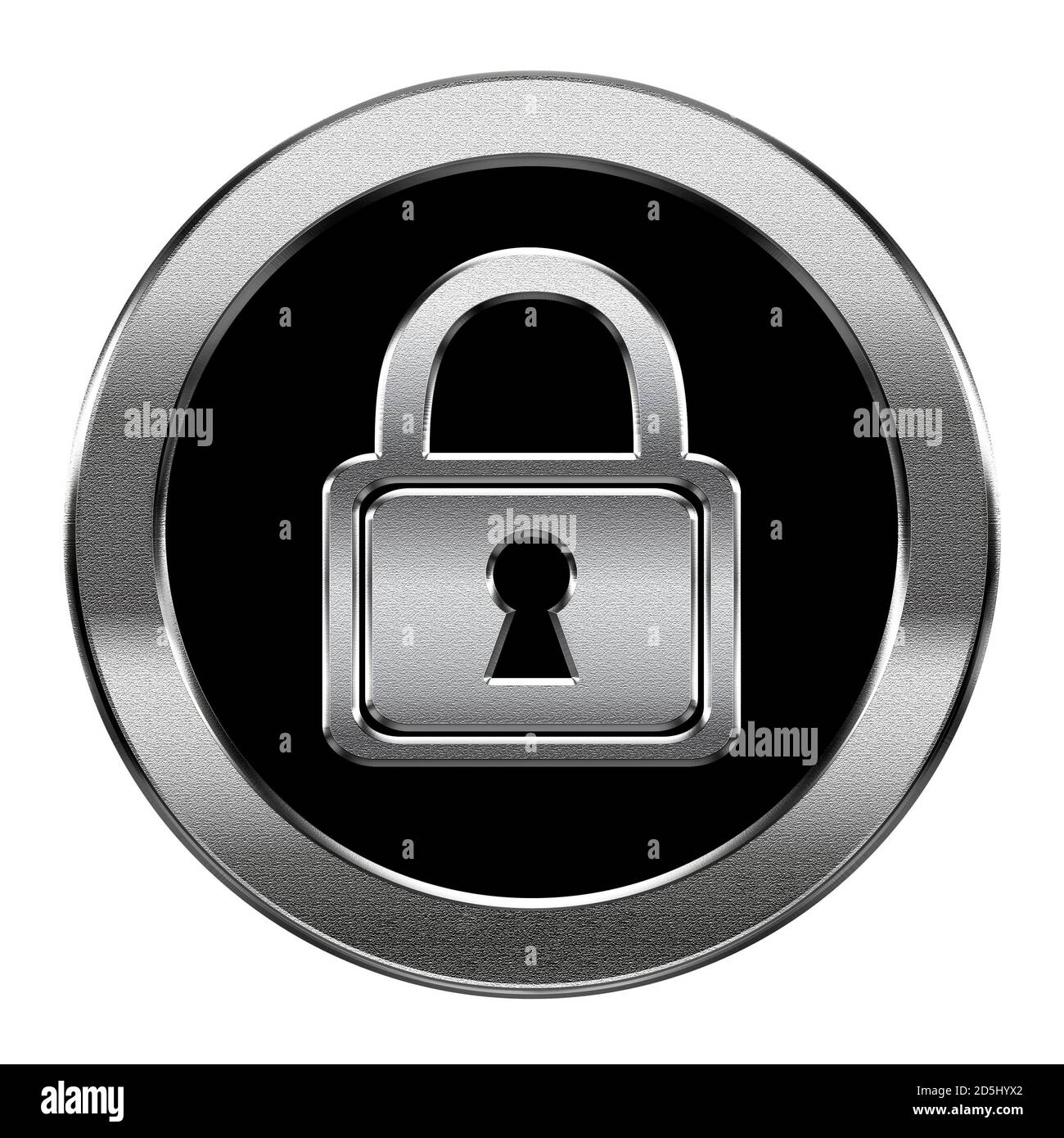 Lock icon silver, isolated on white background Stock Photo - Alamy