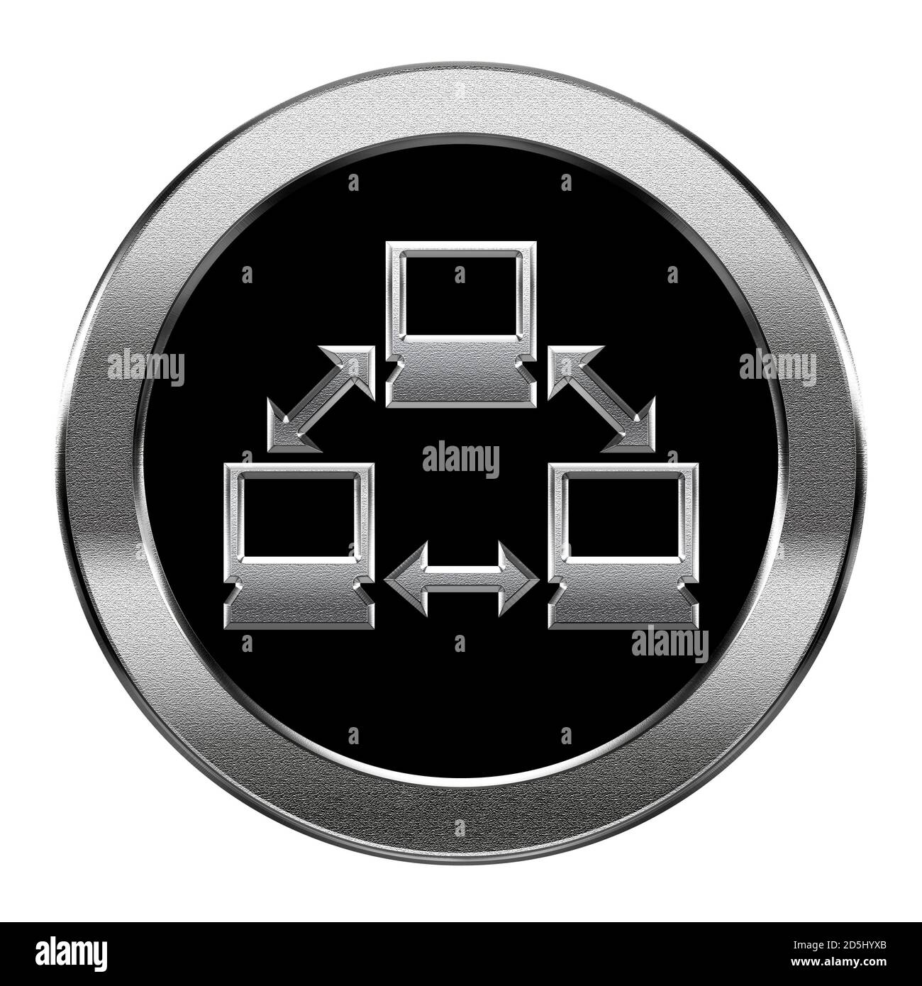 Network icon silver, isolated on white background Stock Photo - Alamy