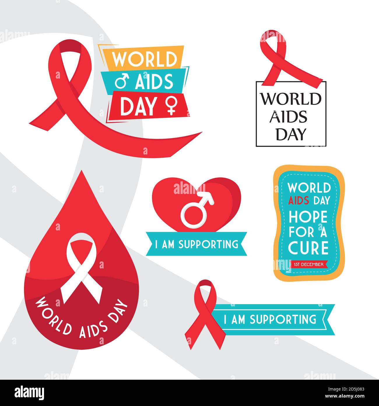 World aids day collection of icons vector design Stock Vector Image ...
