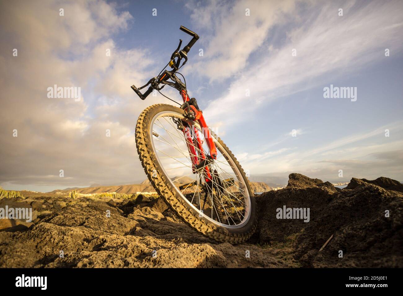 Picture of a Mountain Bike at Sunset Stock Photo - Alamy
