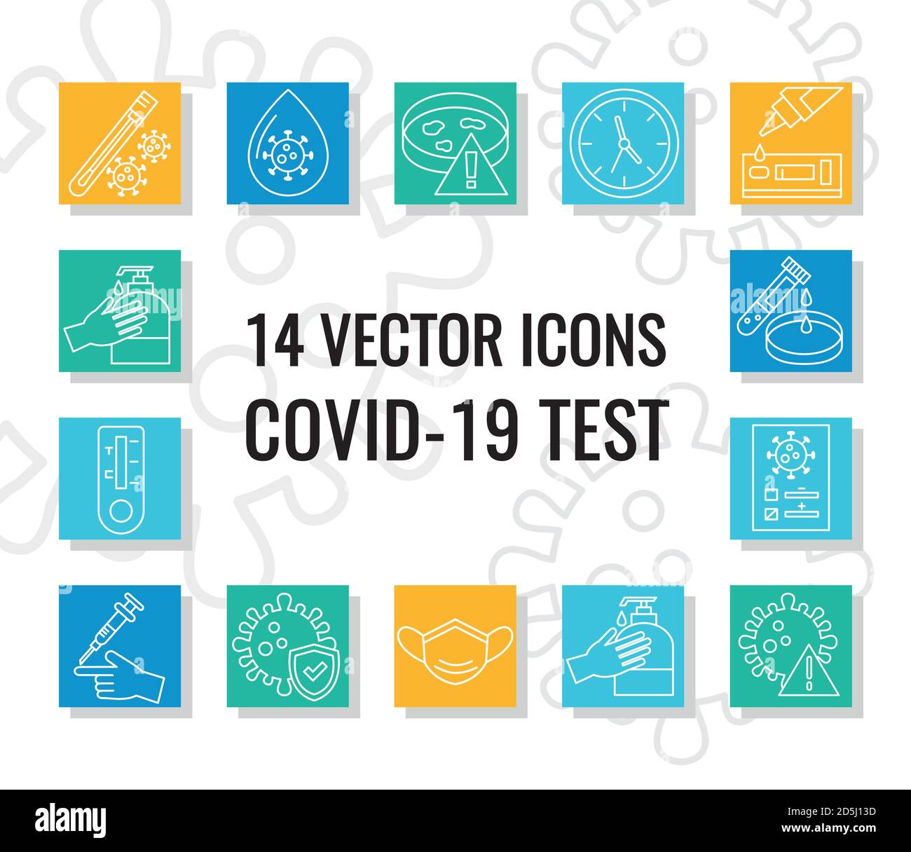 covid 19 virus test line style icons vector design Stock Vector Image ...