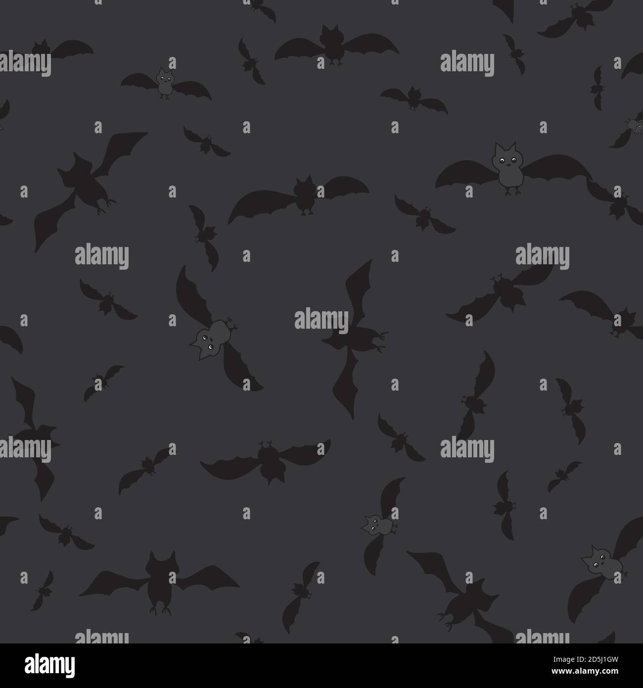 Dark of the Night seamless repeat vector swarm of bats silhouetted ...