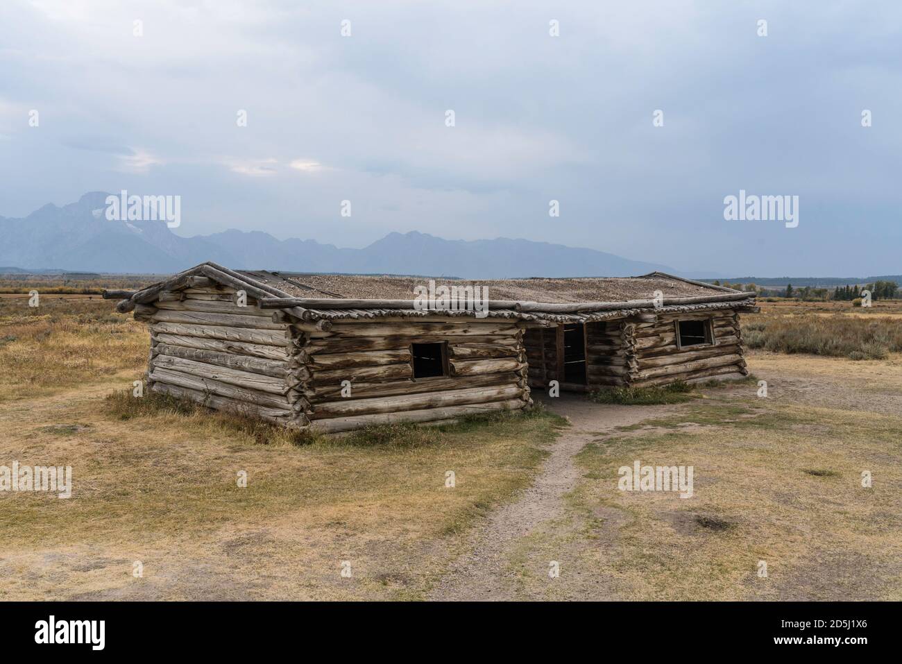 The old historic Cunningham ranch cabin in Grand Teton National Park ...