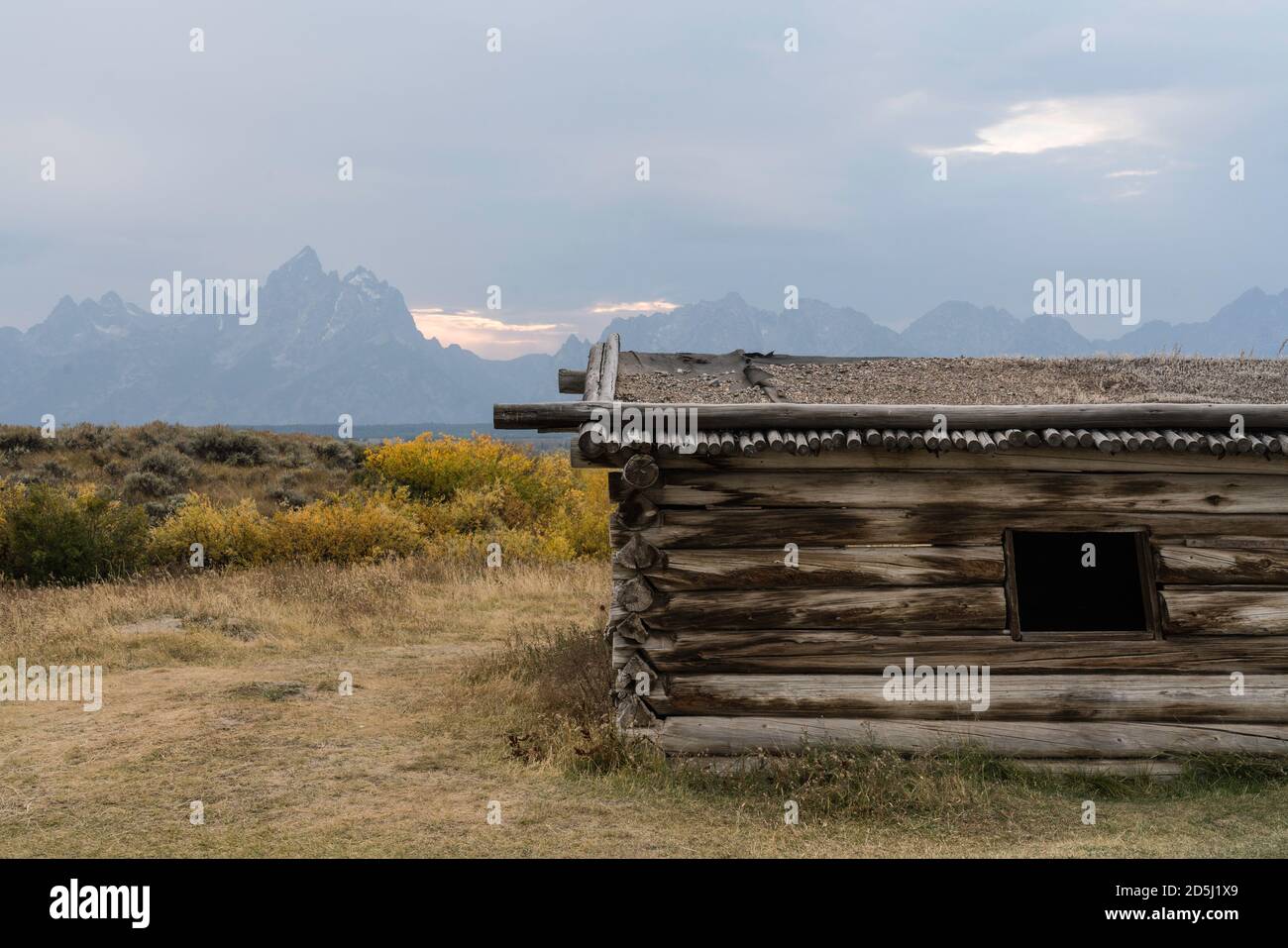 The old historic Cunningham ranch cabin in Grand Teton National Park ...