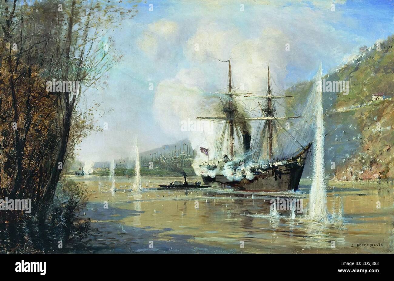 Bogoljuboff Alexei Petrovich - Turkish Steamship Attacked by the Mine ...