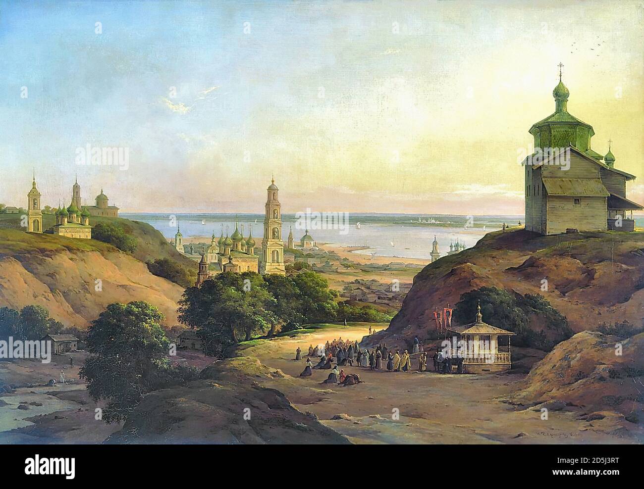Chernetsov Nikanor - View of Yurievets Povolsky - Russian School - 19th ...