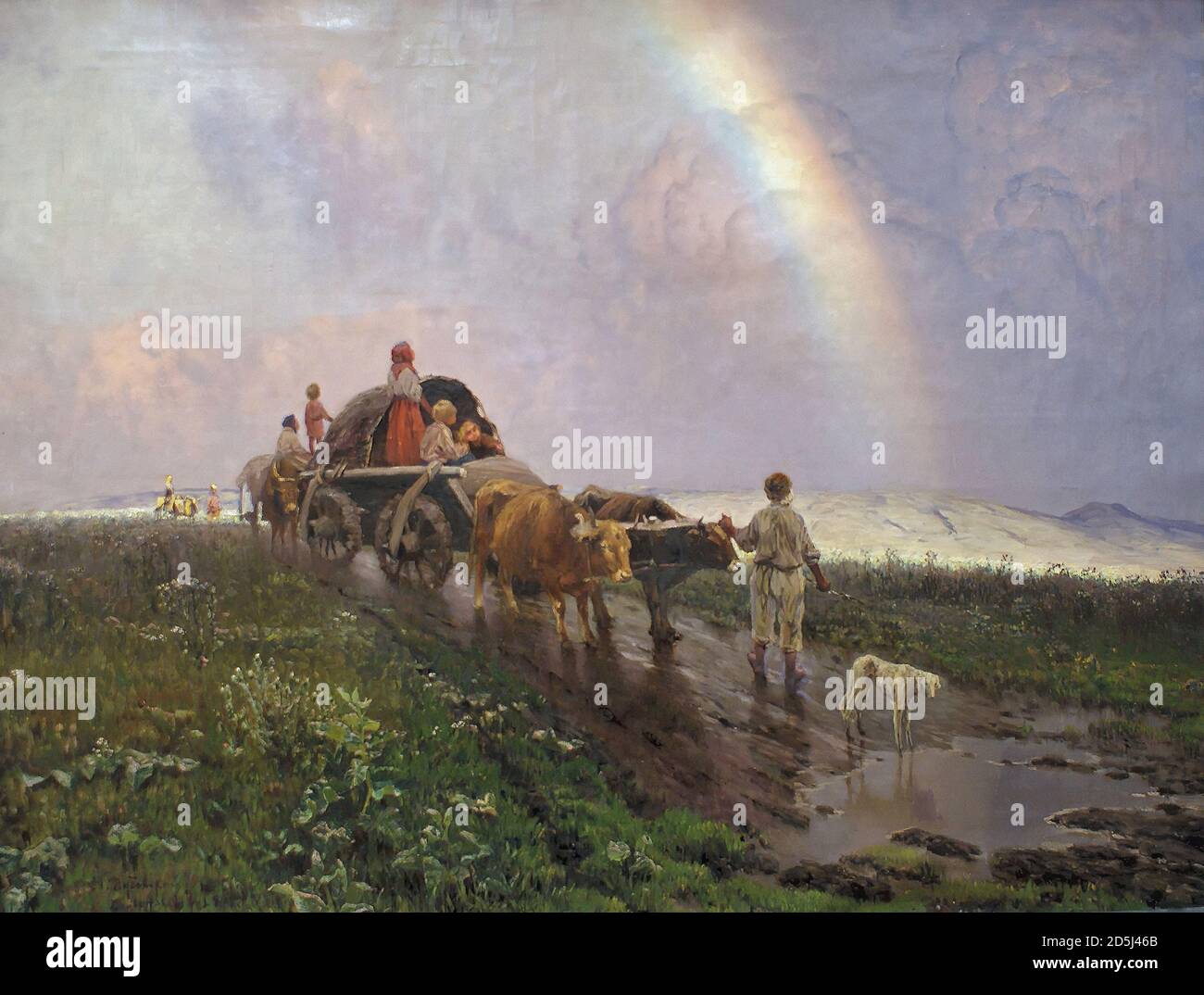 Dubovskoi Nikolai - a Rainbow - Russian School - 19th Century Stock ...
