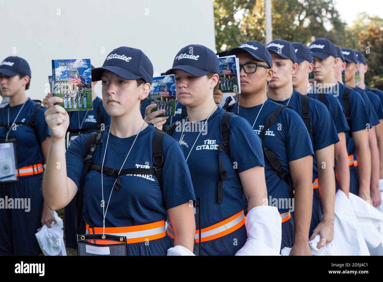 Incoming Citadel freshman known as knobs read from the Guideon, book of ...