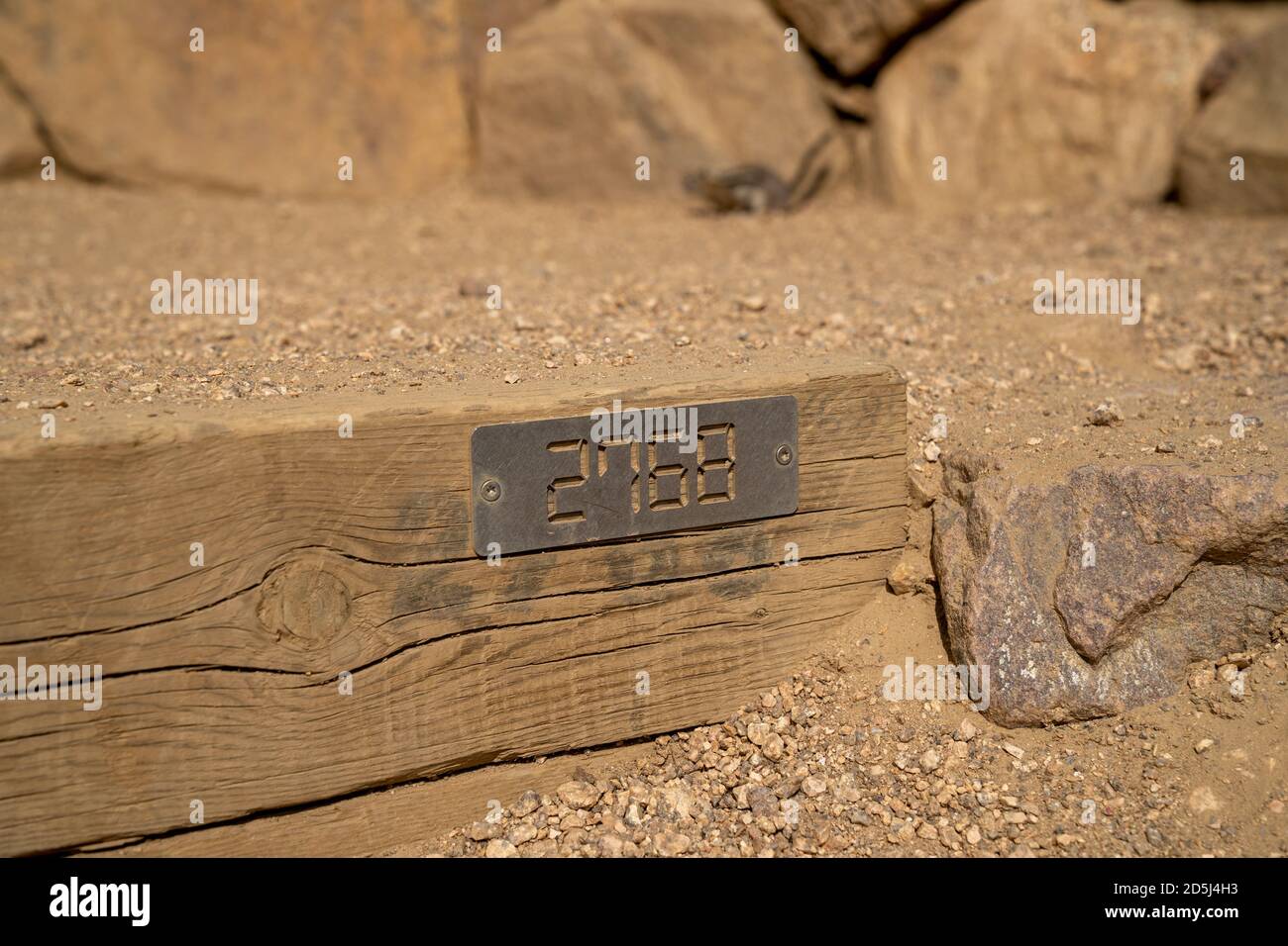 2768 sign marks the top step of the Manitou Incline hike in Colorado ...