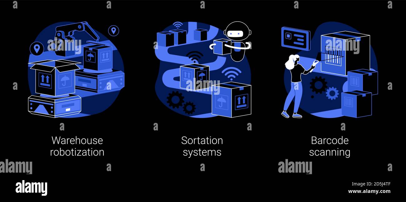 Sorting parcels abstract concept vector illustrations Stock Vector ...