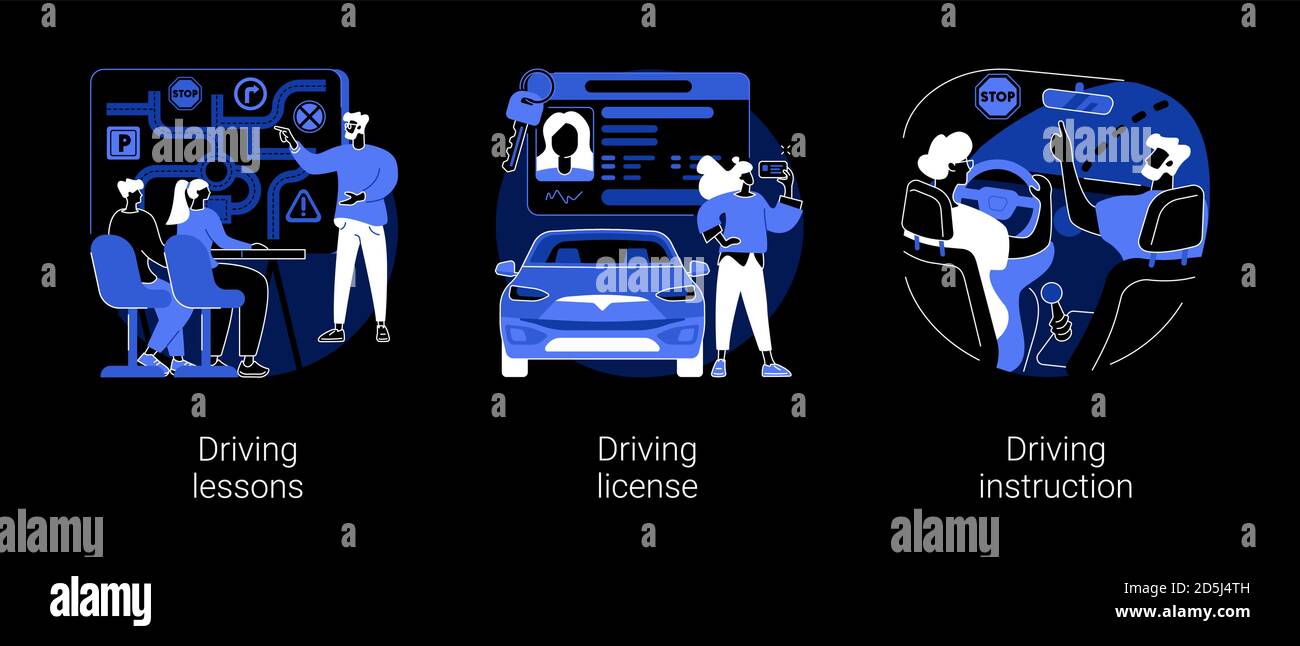 Driving school abstract concept vector illustrations Stock Vector Image ...