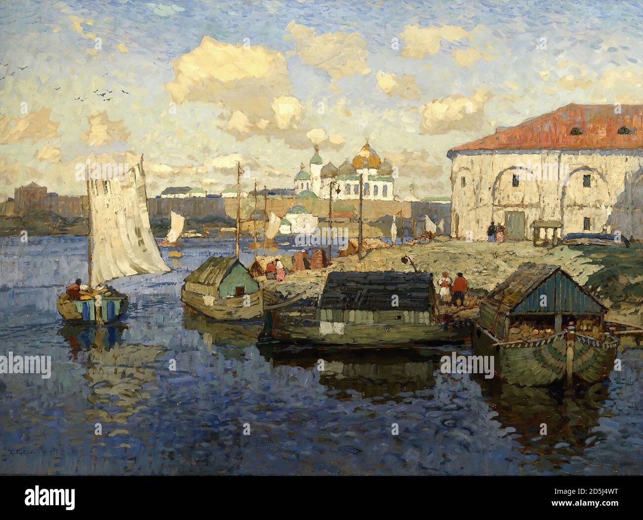 Gorbatov Konstantin Ivanovich - Old Novgorod. Barges - Russian School ...