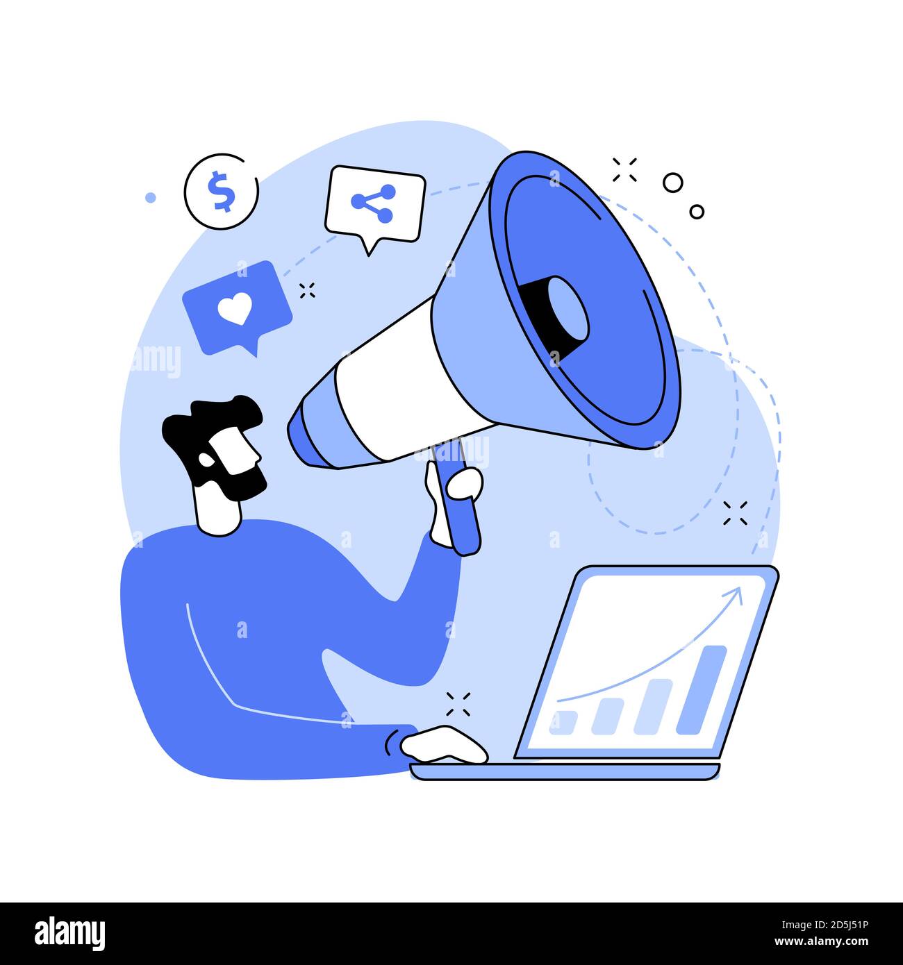 Digital PR abstract concept vector illustration Stock Vector Image ...