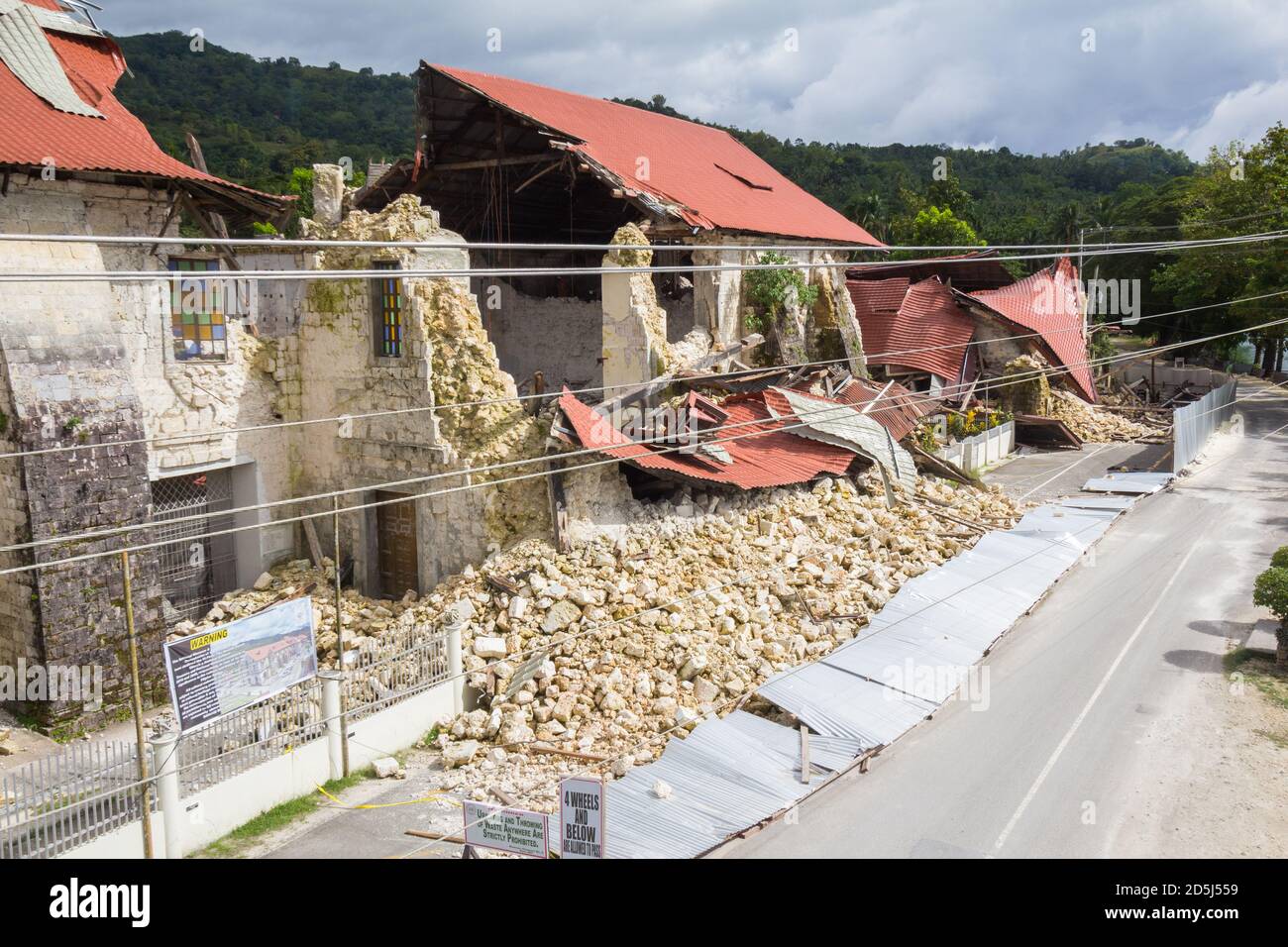 Ruins of the heritage church of Loboc in Bohol caused by a devastating ...