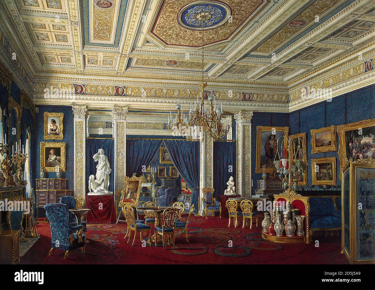 Hau Edward Petrovich - Blue Drawing Room in the Mariinsky Palace ...