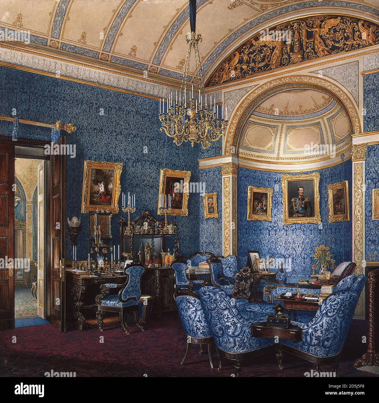 Hau Edward Petrovich - Interiors of the Winter Palace - the Boudoir of ...
