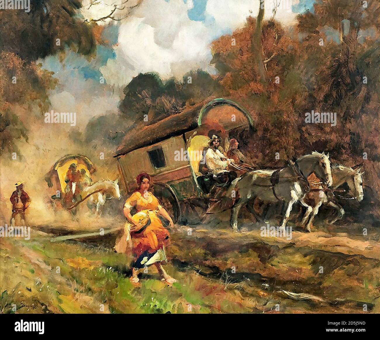 Issupoff Alessio - Travelling Gypsies - Russian School - 19th Century ...