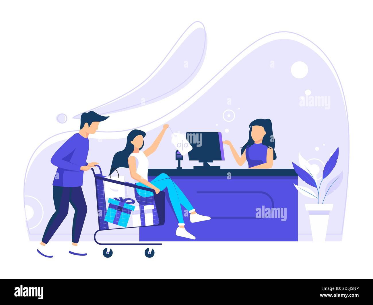 Checkout line queue cashier customers hi-res stock photography and ...