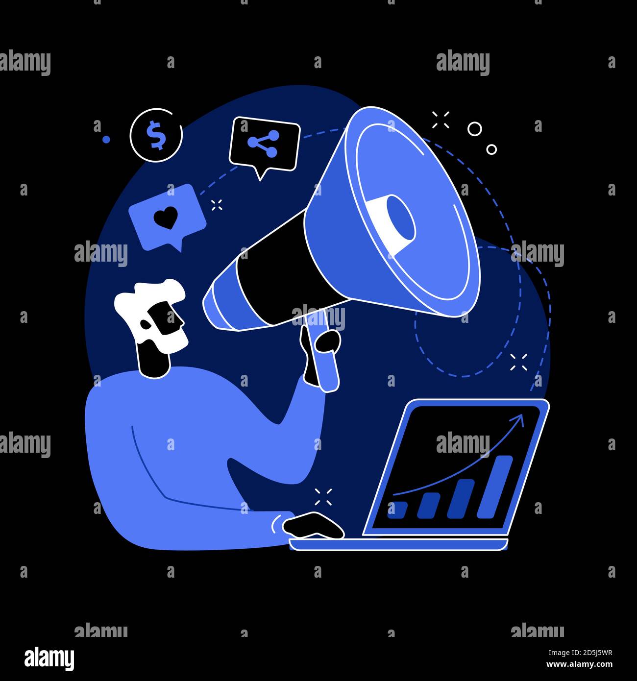 Digital PR abstract concept vector illustration Stock Vector Image ...