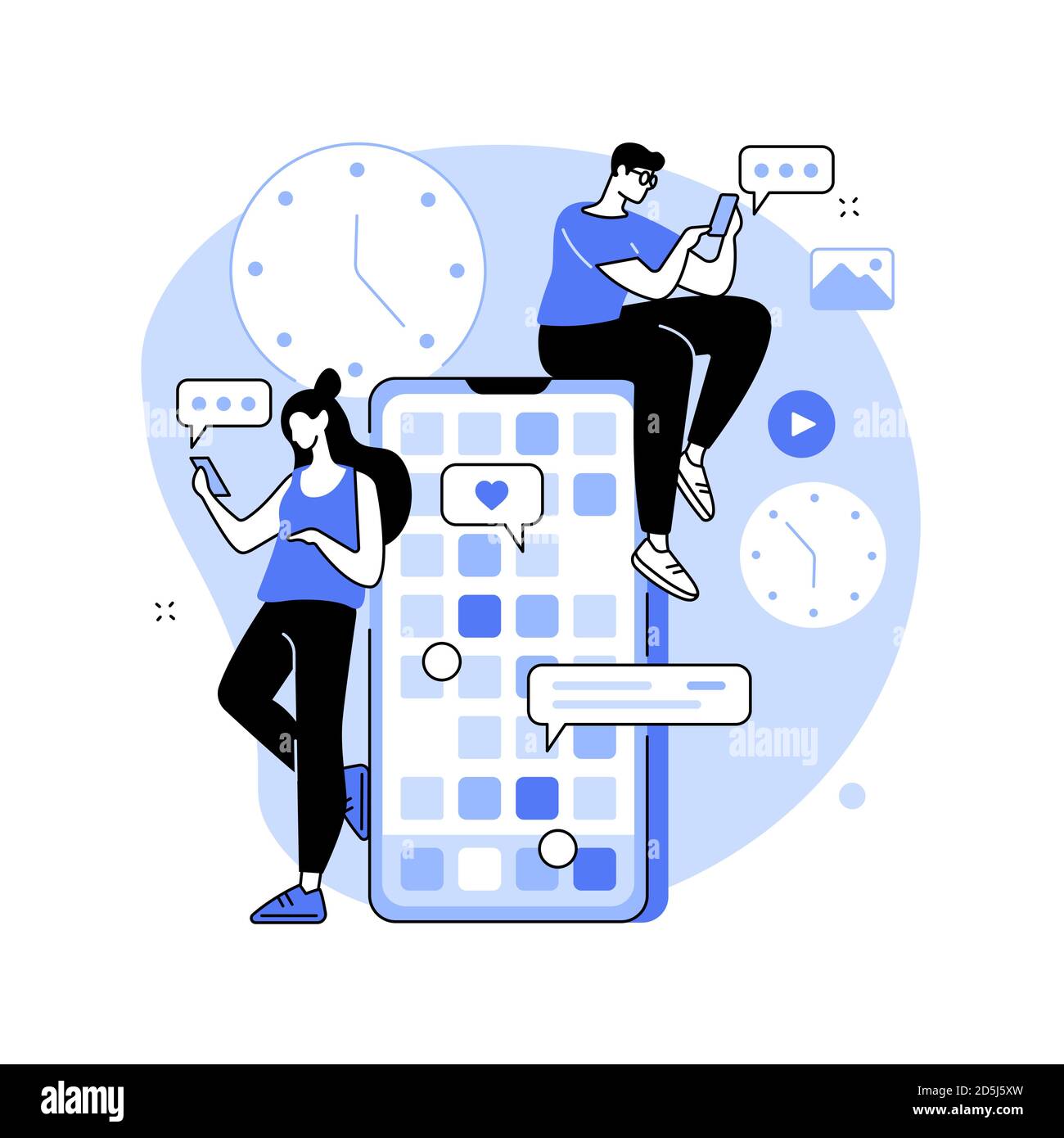 Smartphone addiction abstract concept vector illustration Stock Vector ...