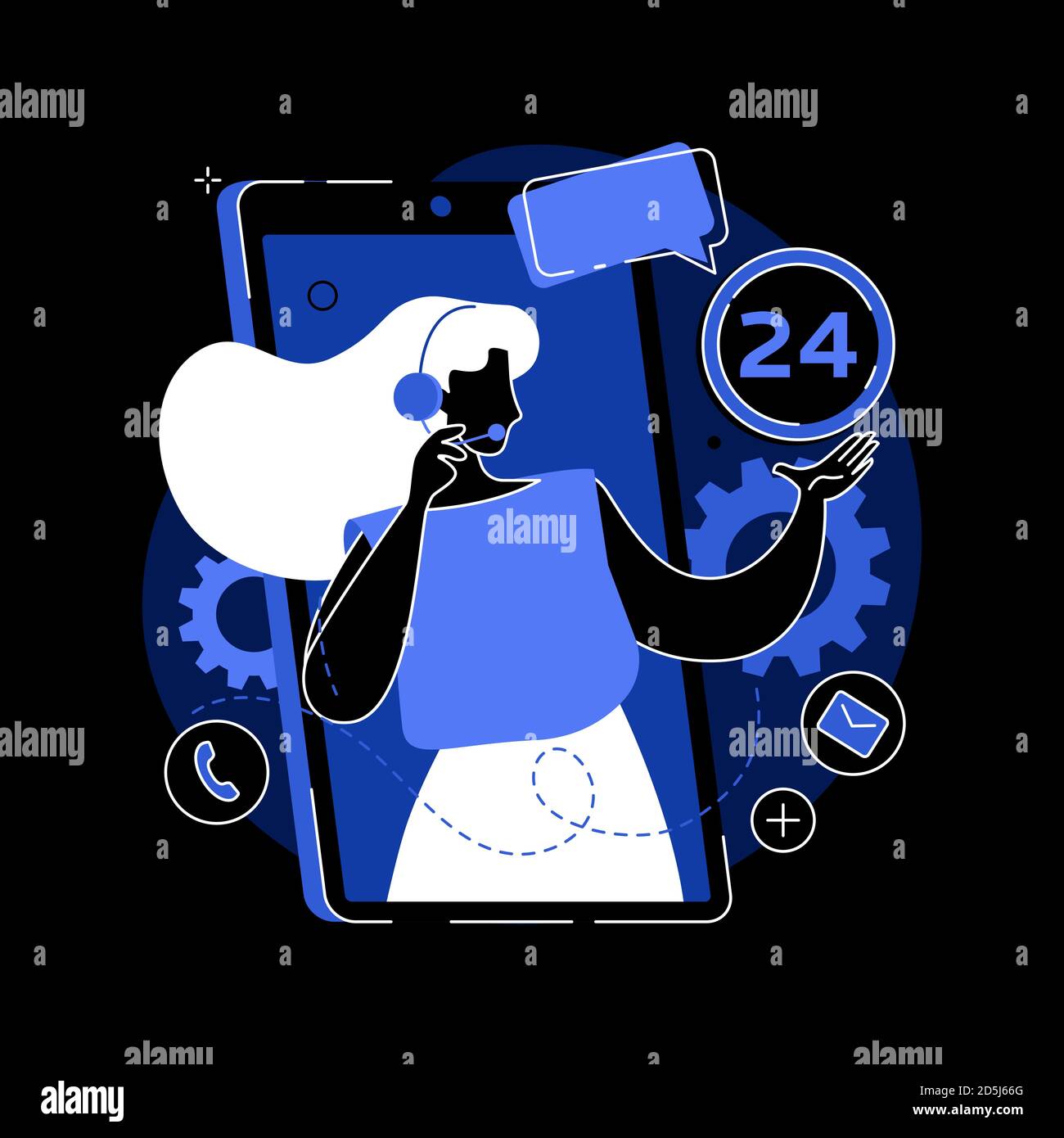 Contact center abstract concept vector illustration Stock Vector Image ...