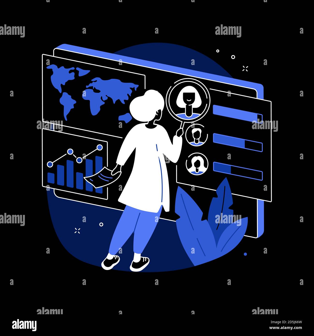 Business intelligence dashboard abstract concept vector illustration ...
