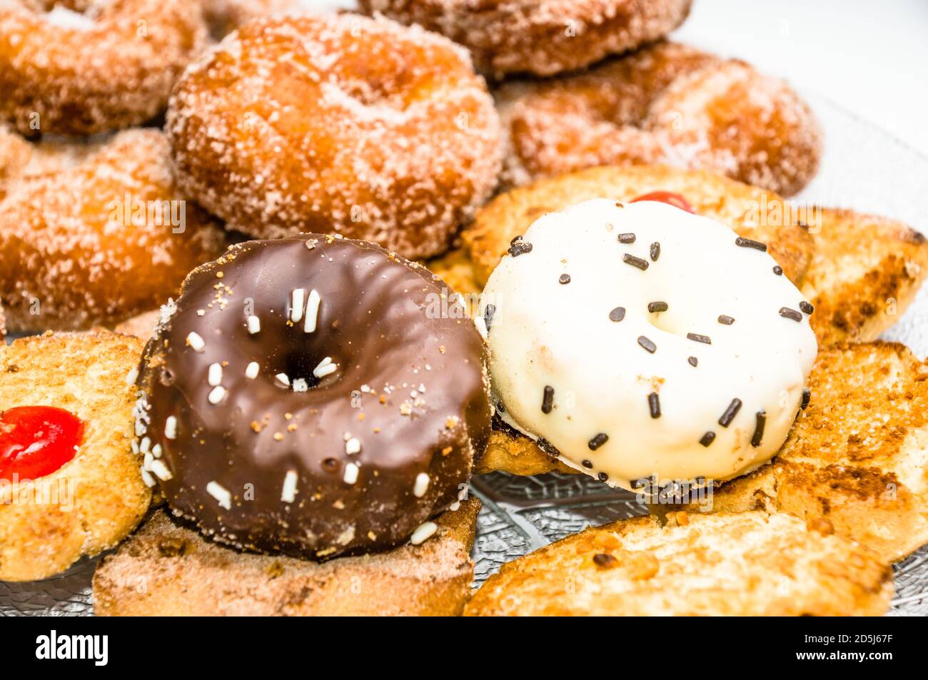 Closeup shot of a variety of biscuits and donuts Stock Photo - Alamy
