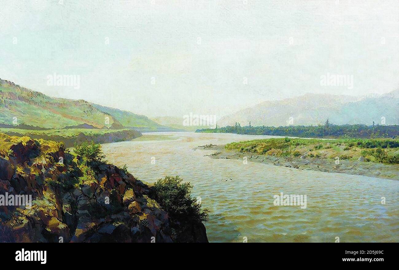 Kiselev Aleksander - the River Kura - Russian School - 19th Century ...