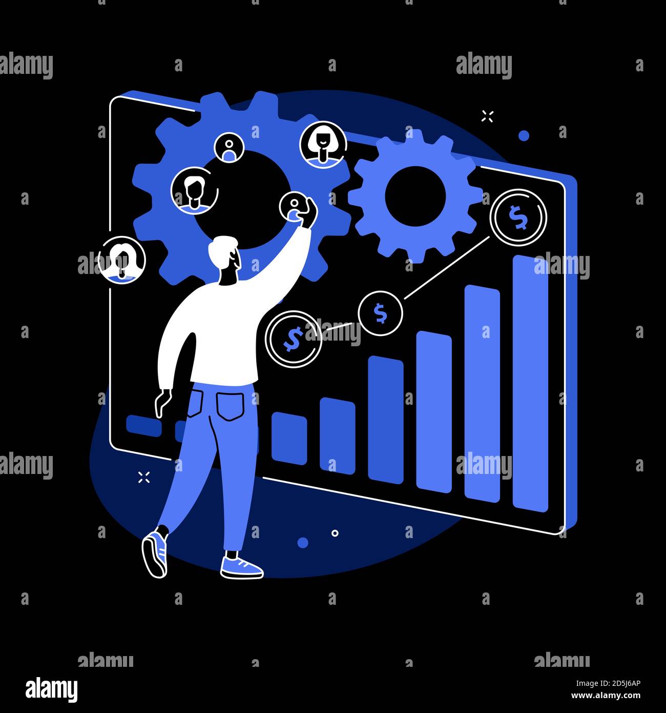 Sales growth abstract concept vector illustration Stock Vector Image ...