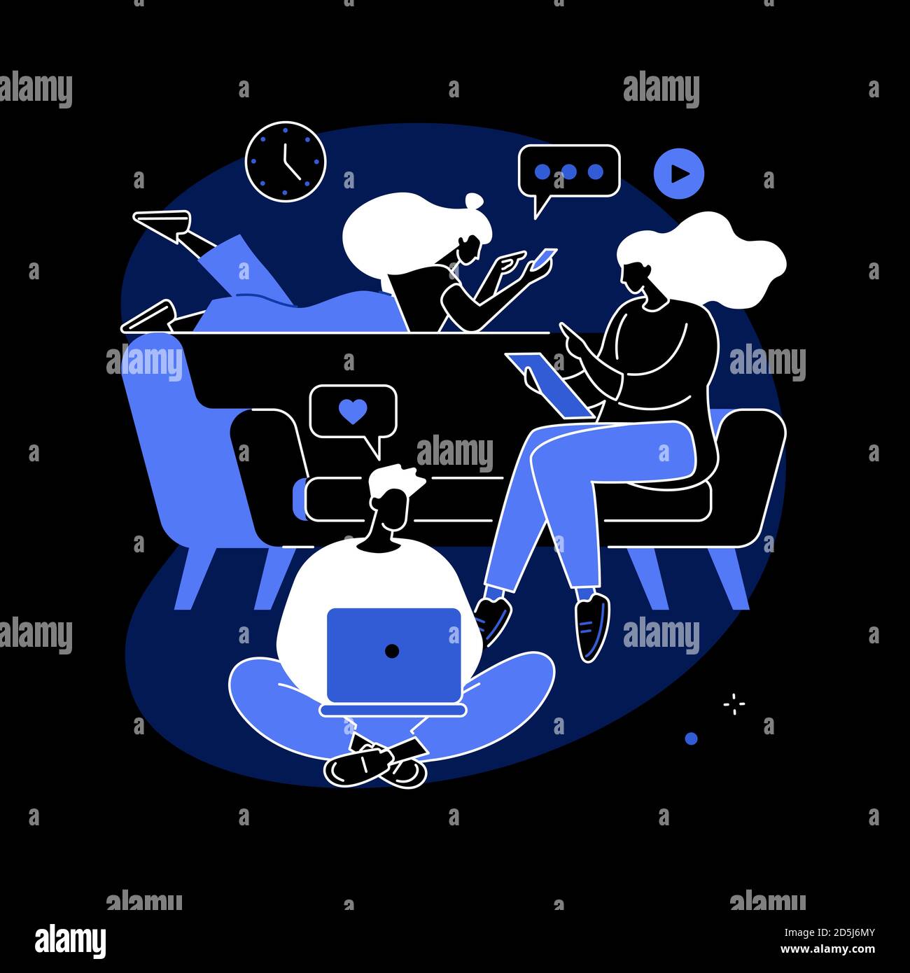 Internet addiction abstract concept vector illustration Stock Vector ...