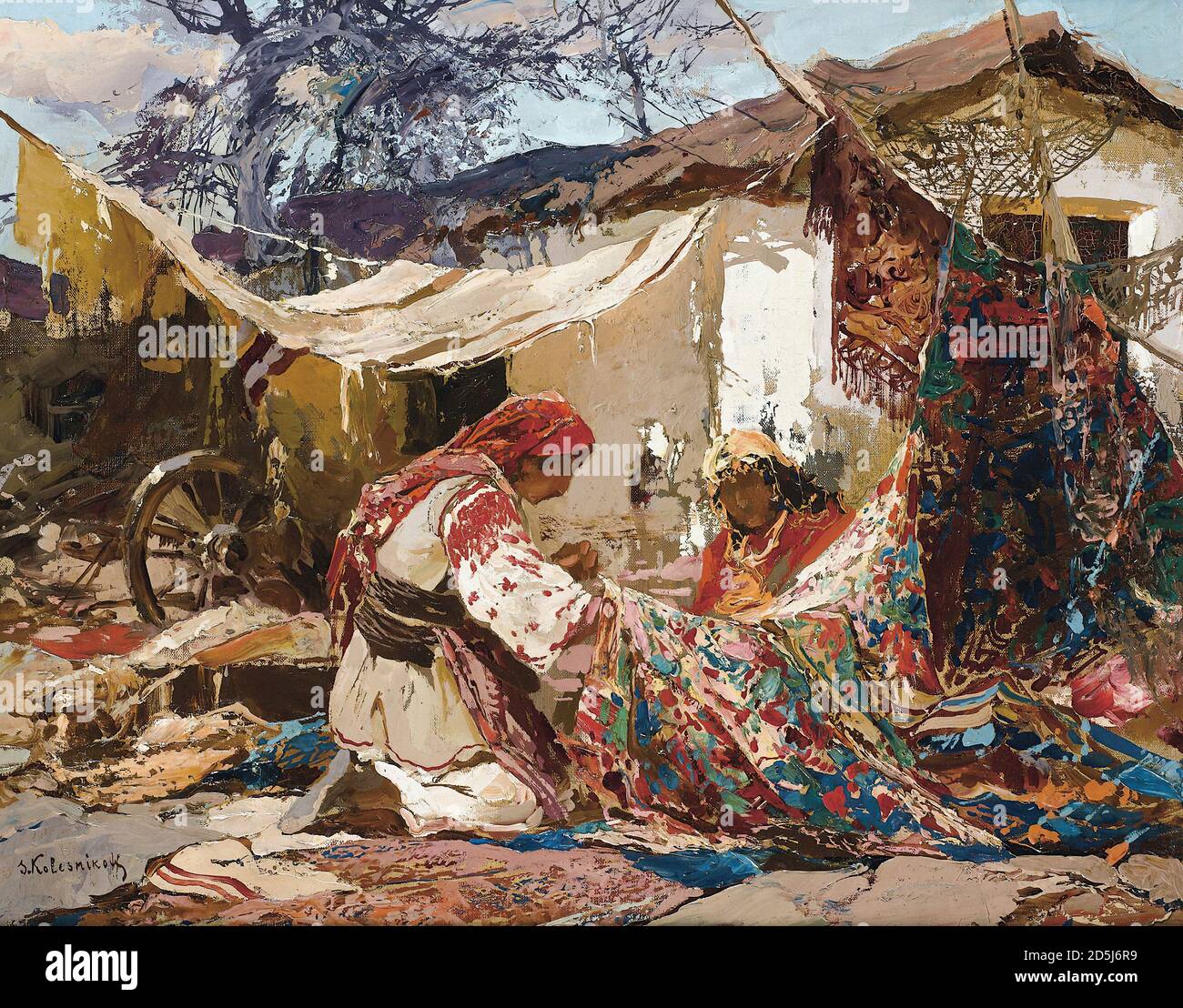 Kolesnikov Stepan Fedorovich - Gypsies - Russian School - 19th Century ...