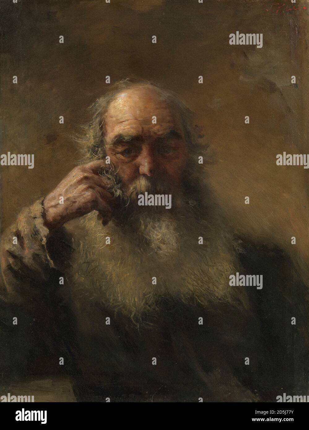 Mjassojedov Grigorij - Portrait of an Old Man - Russian School - 19th ...