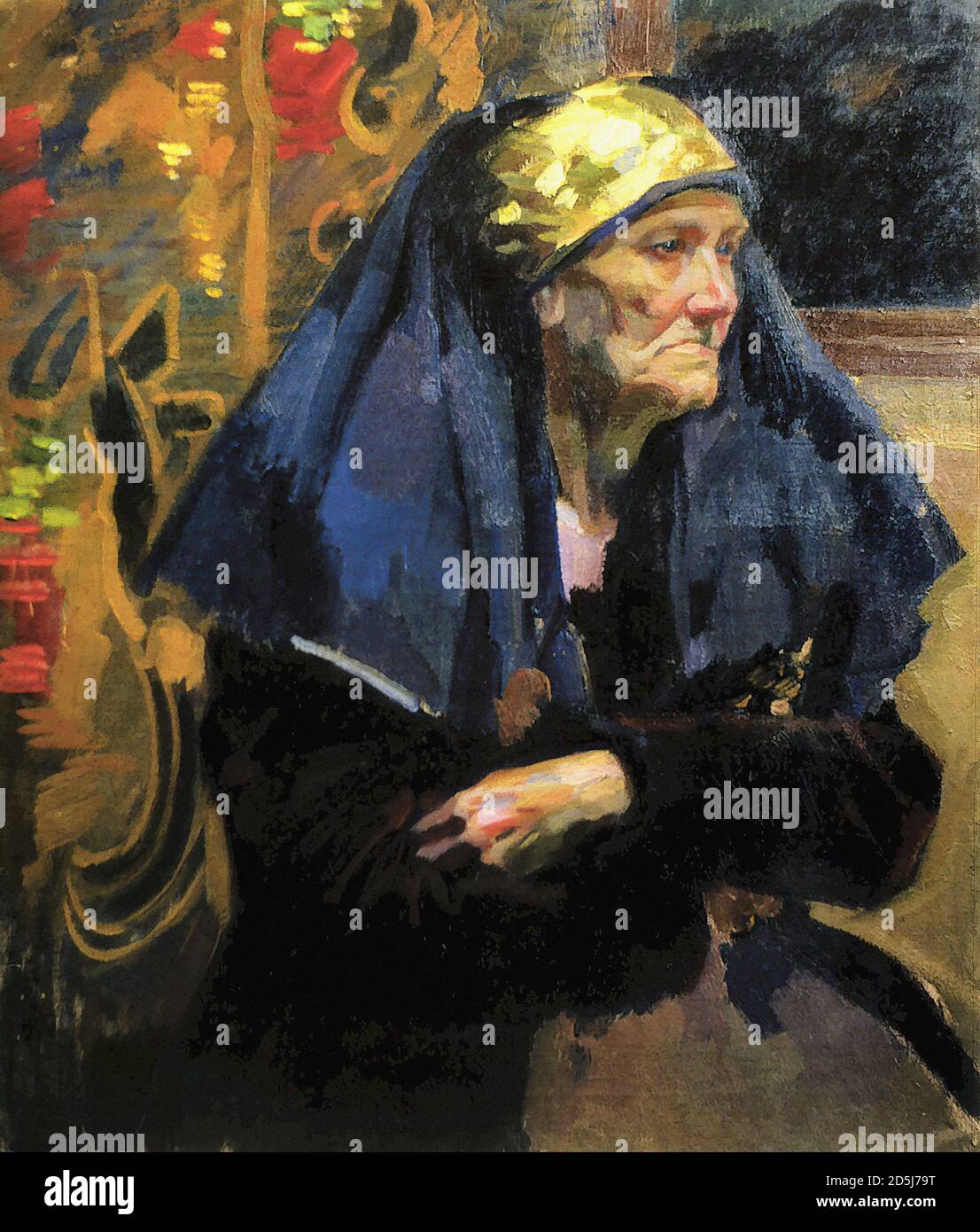 Murashko Oleksandr - an Old Woman - Russian School - 19th Century Stock ...
