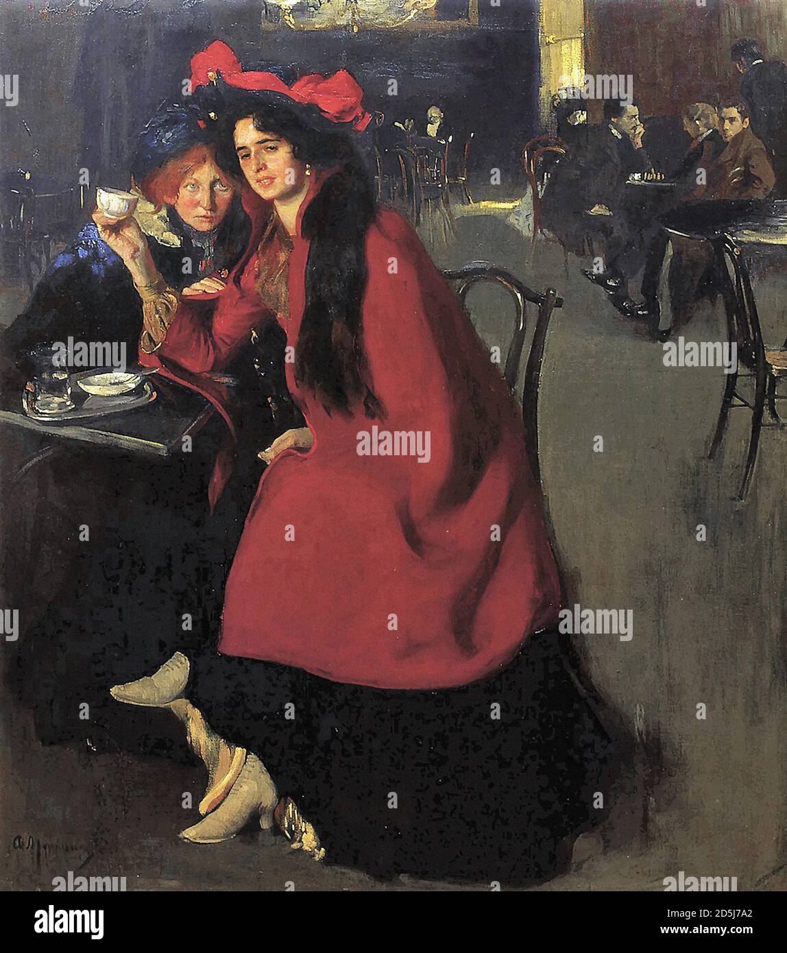 Murashko Oleksandr - in the Cafe - Russian School - 19th Century Stock ...