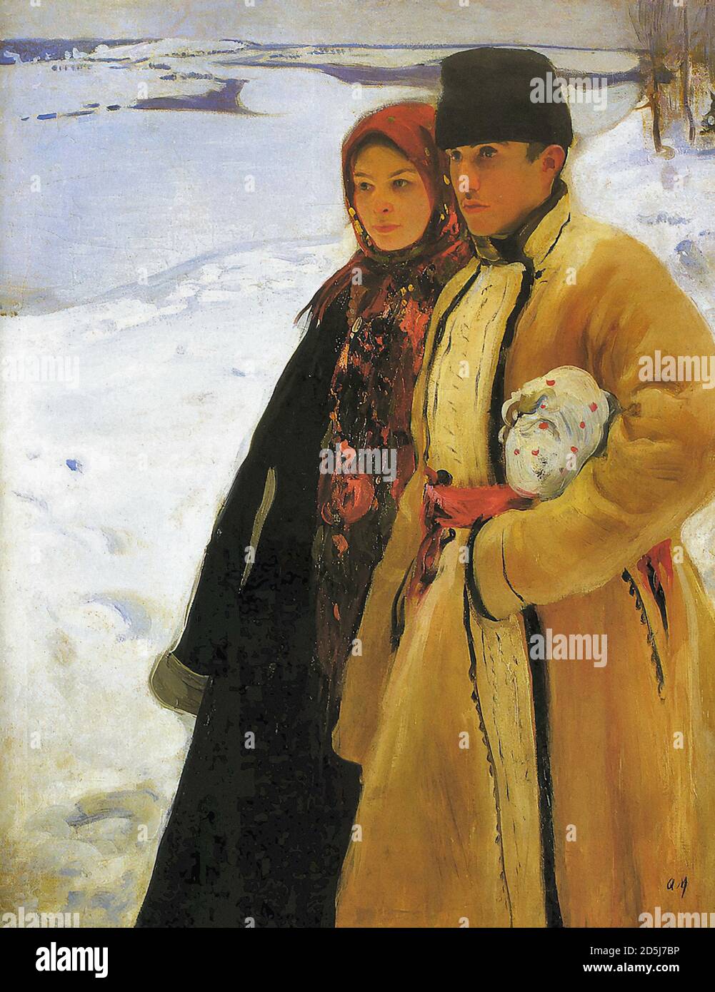 Murashko Oleksandr - Winter - Russian School - 19th Century Stock Photo ...